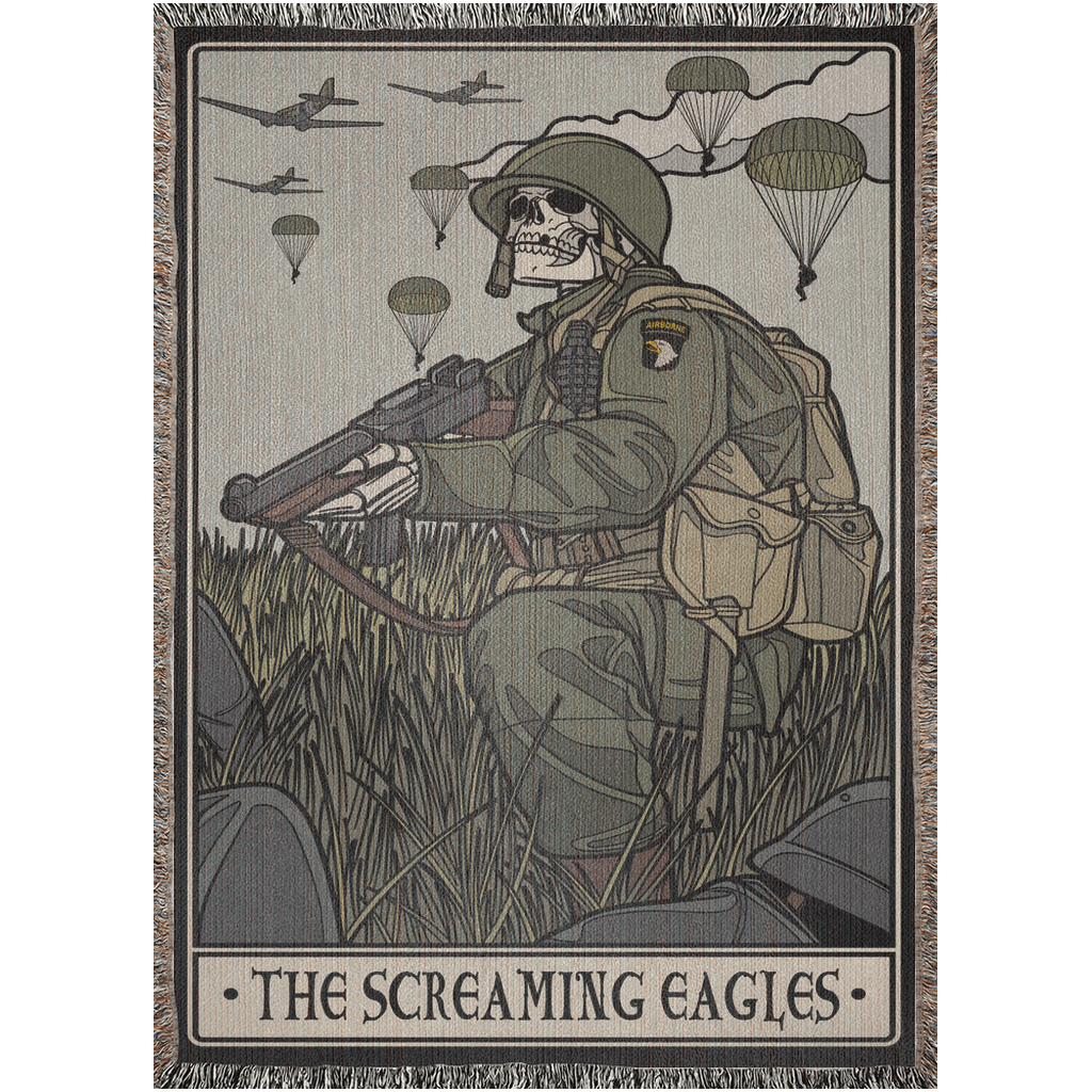 Screaming Eagles Woven Blanket – pltdaddy