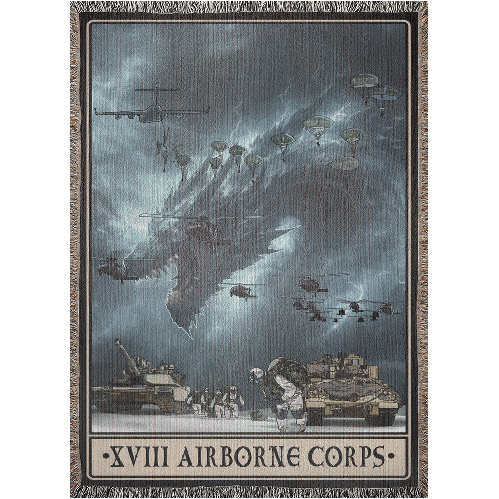 XVIII Airborne Corps Woven Blanket – pltdaddy