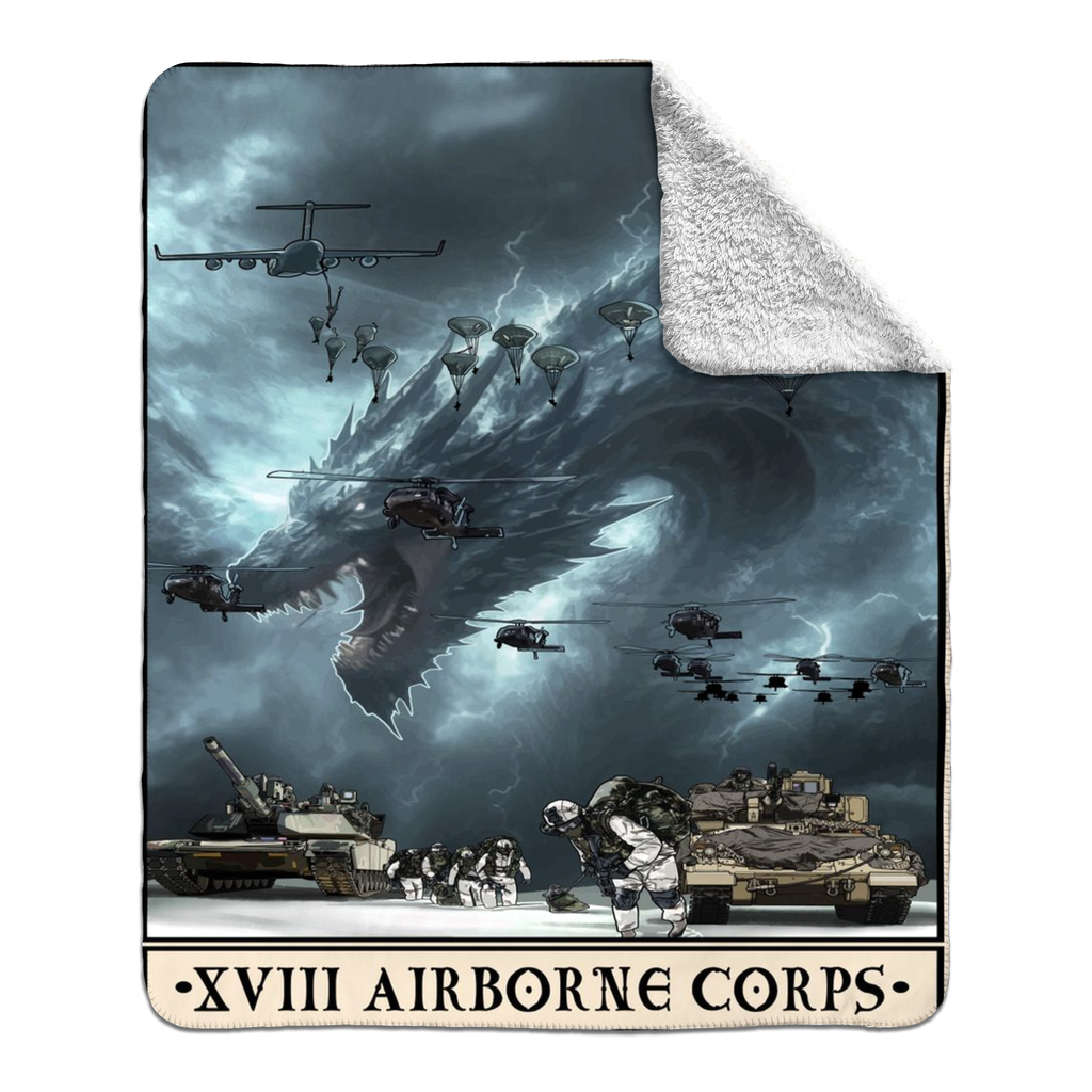 XVIII Airborne Corps Fleece Blanket – pltdaddy